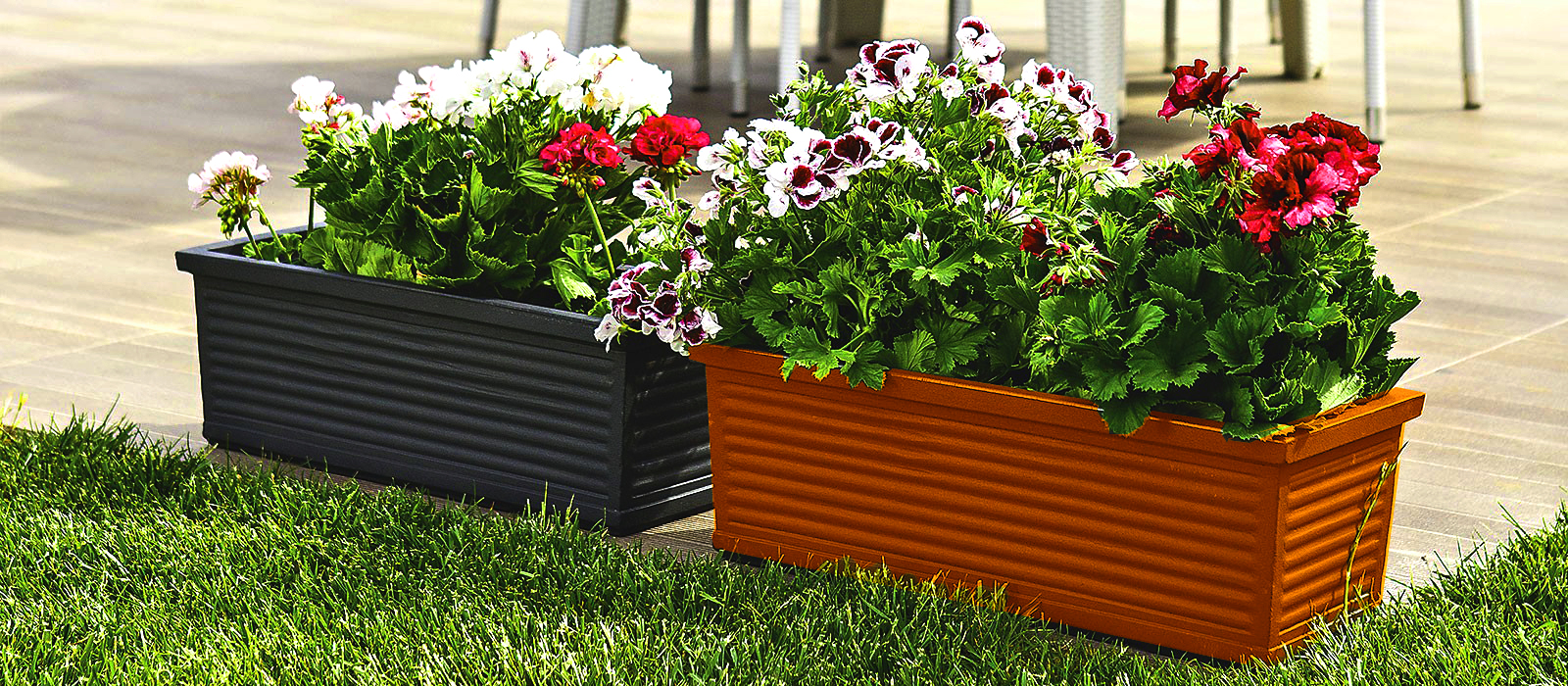 Balconiera in Polimero Monacis Millerighe Terracotta cm 60 (60X22X20h)